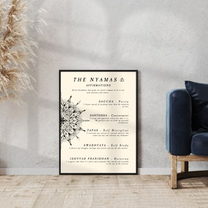 Yama Niyama Printable Wall Art, Ashtanga 8 Limbs of Yoga, Yoga ...