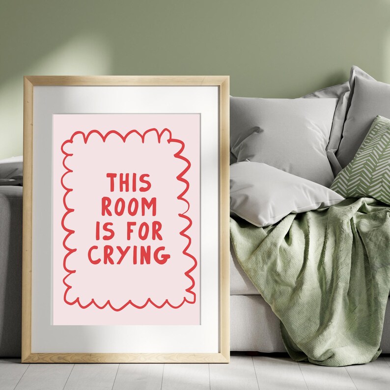 This Room is for Crying Printable Poster Wall Art Funny Dorm Bedroom ...