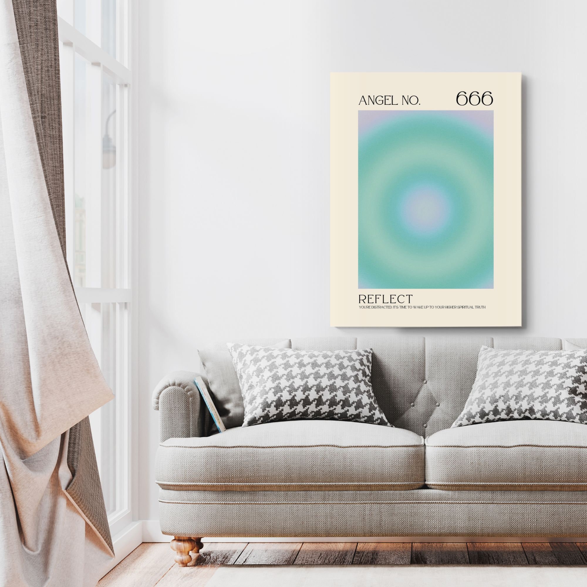 Angel Number 666, Spiritual Aura Poster, Colourful Art Print, Angel ...