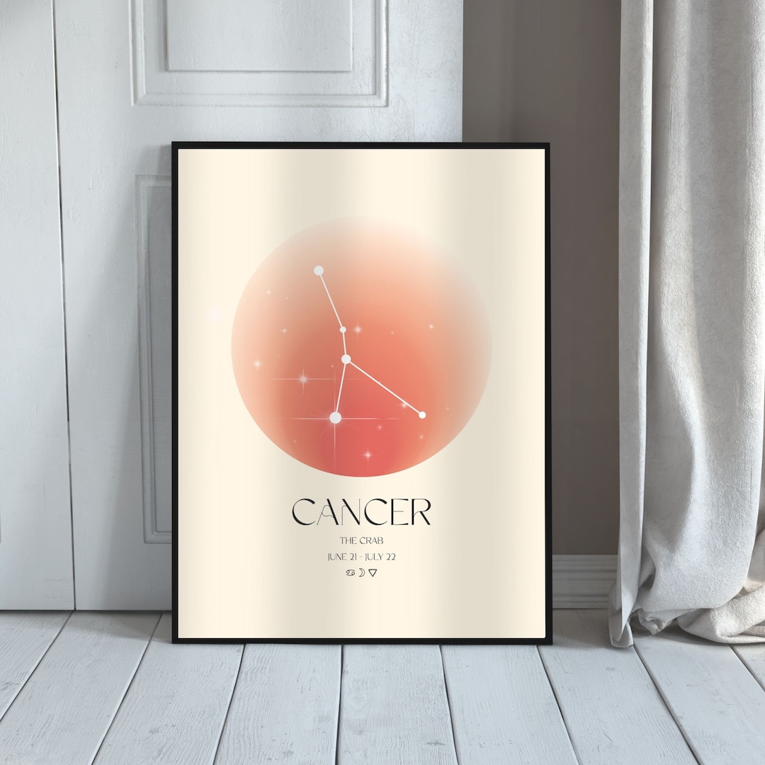 CANCER Art Print, Horoscope Zodiac Printable Art, Astrology Art, Star ...