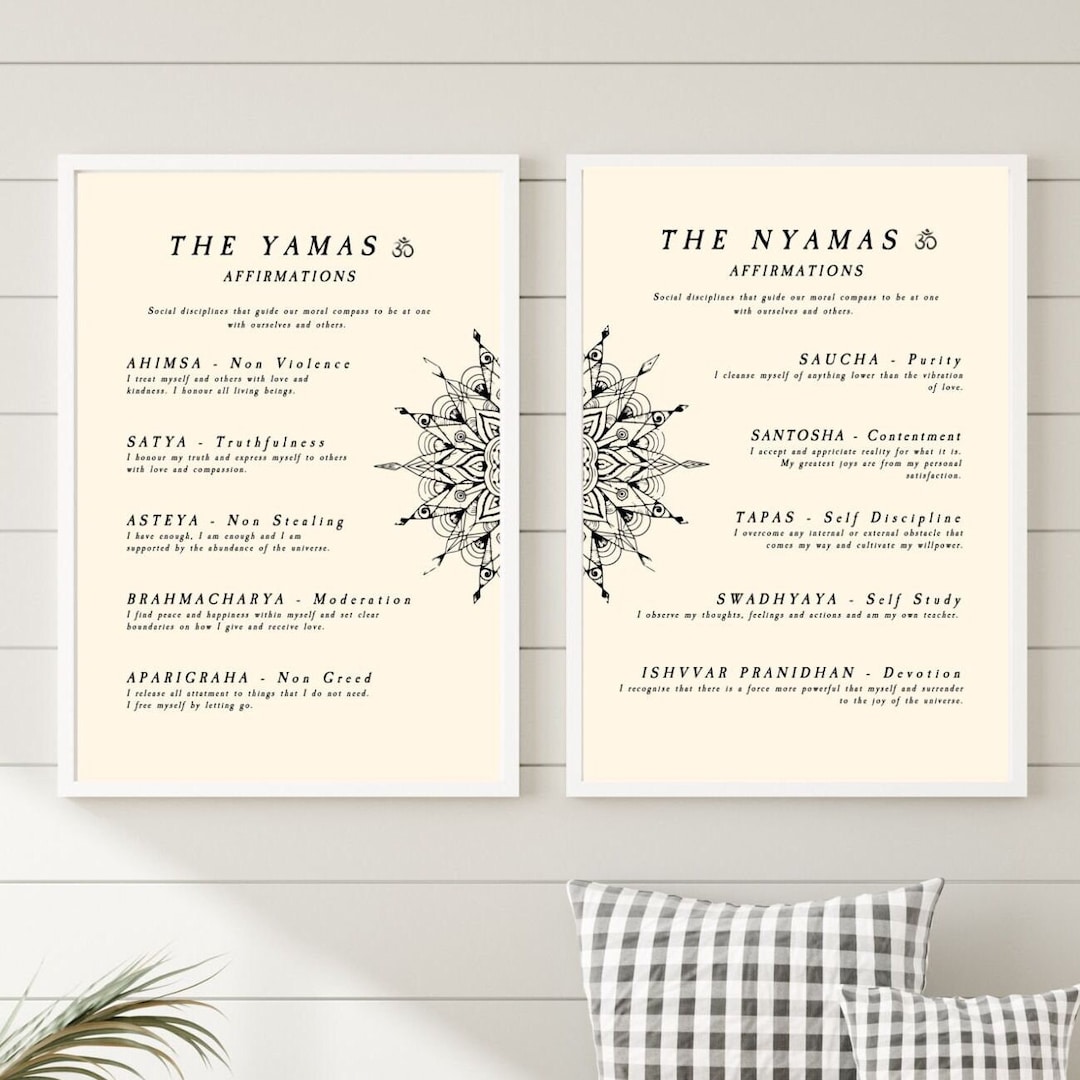 Yama Niyama Printable Wall Art, Ashtanga 8 Limbs of Yoga, Yoga ...