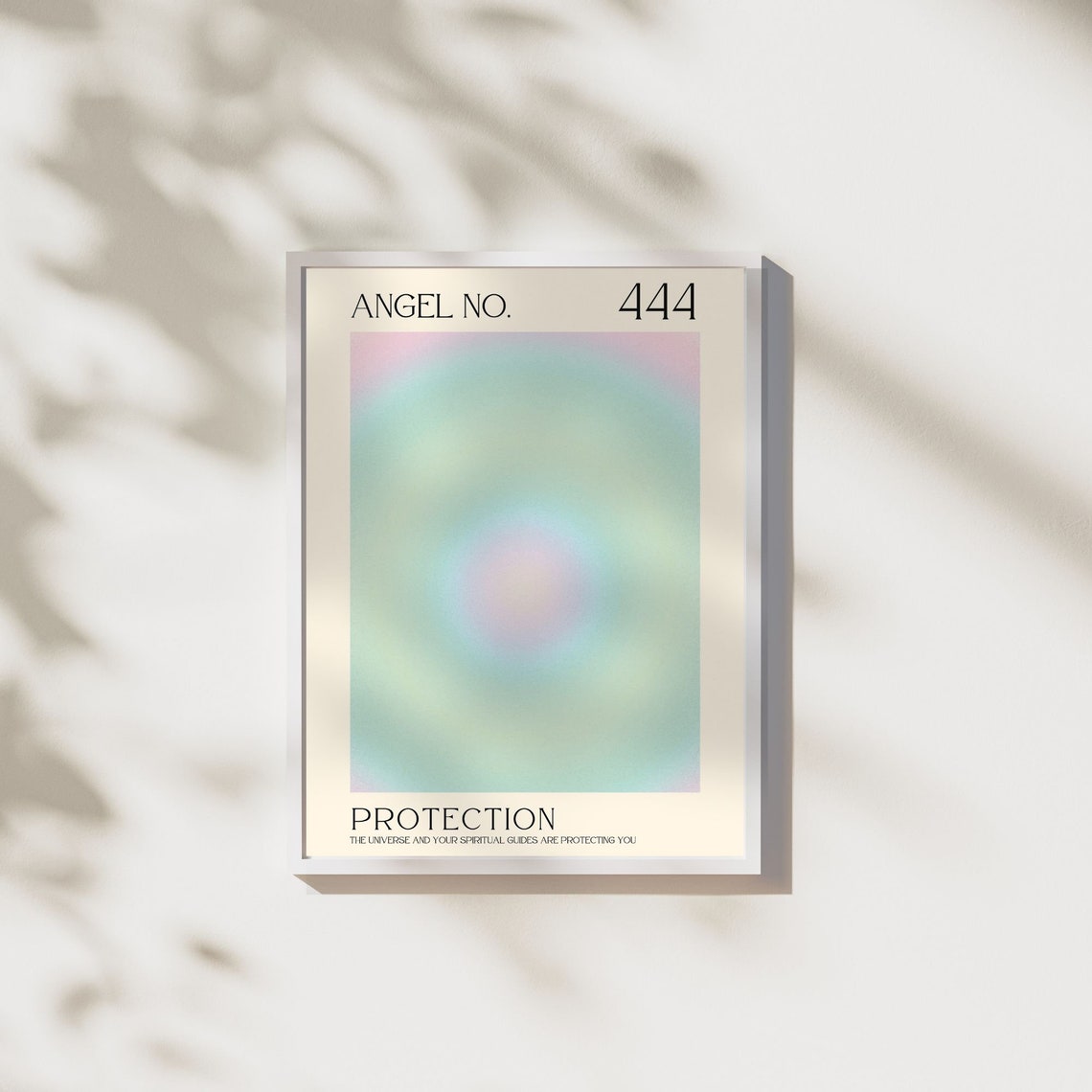 Angel Number 444, Spiritual Aura Poster, Colourful Art Print, Angel ...