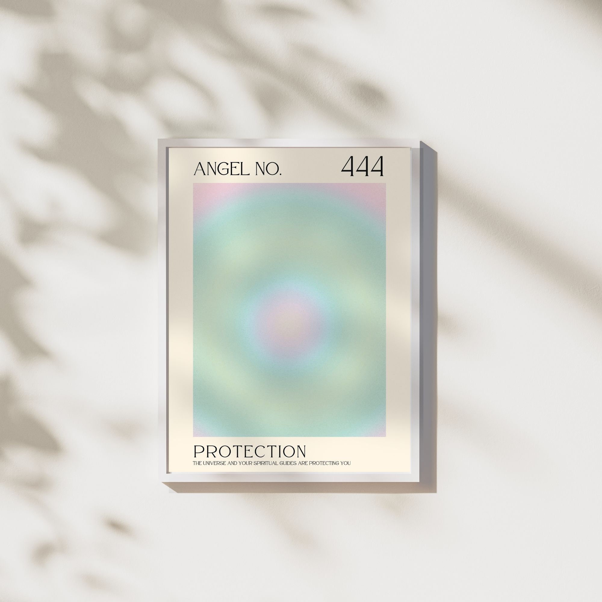 Angel Number 444, Spiritual Aura Poster, Colourful Art Print, Angel ...