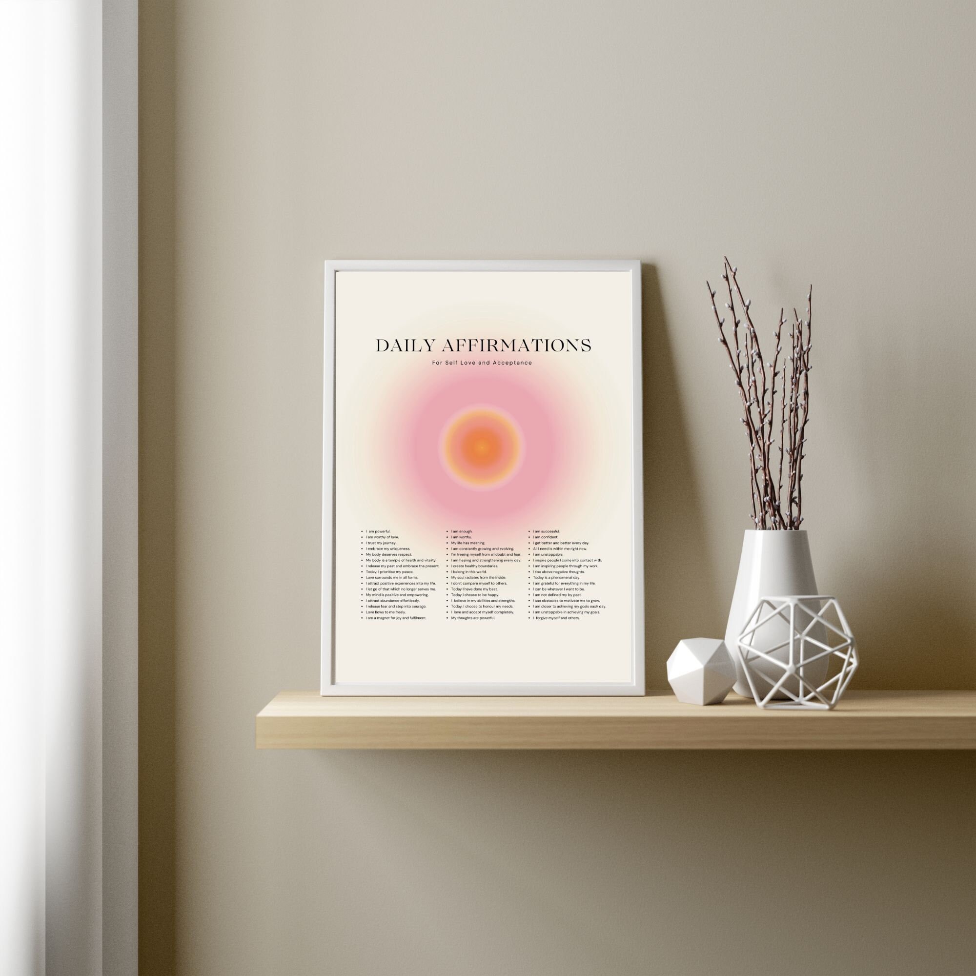 Daily Affirmations Aura Poster, Mental Wellness, Affirmation Print ...