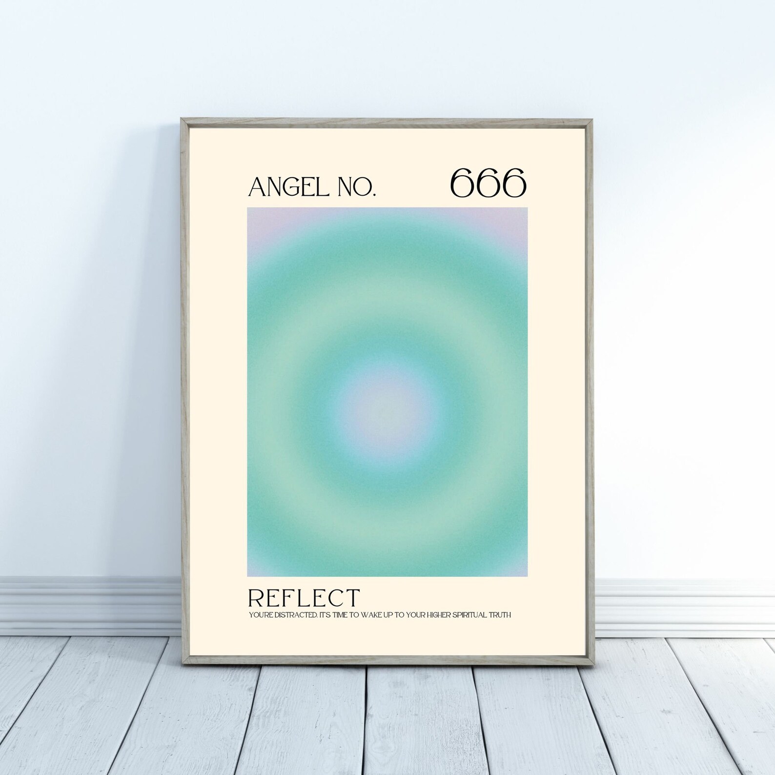 Angel Number 666, Spiritual Aura Poster, Colourful Art Print, Angel ...