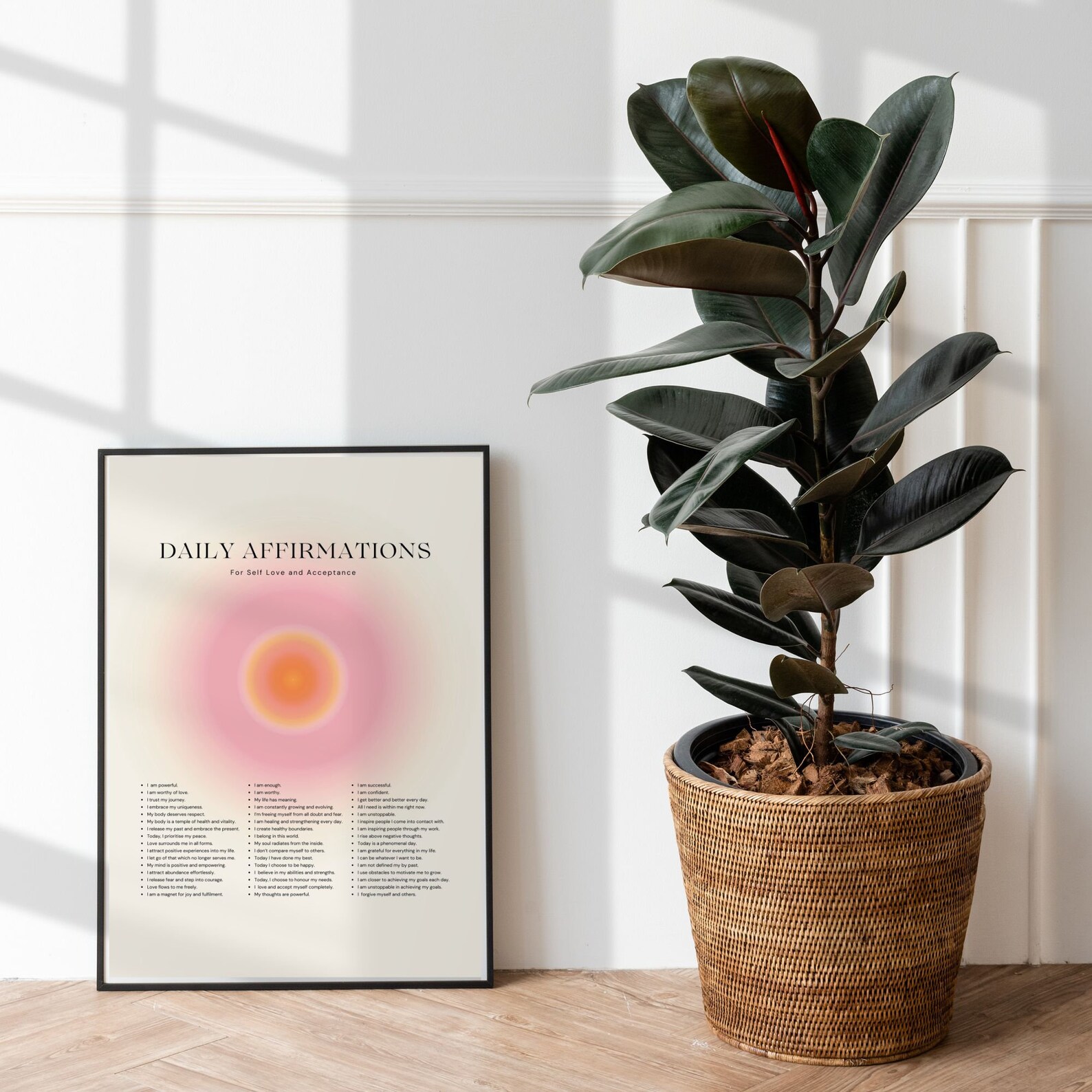 Daily Affirmations Aura Poster, Mental Wellness, Affirmation Print ...