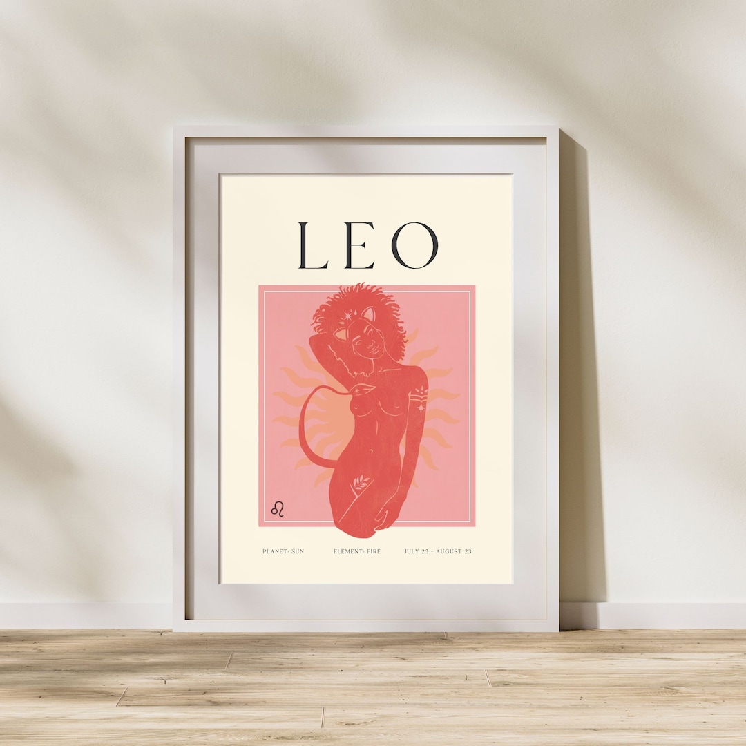 LEO Art Print, Horoscope Zodiac Printable Art, Astrology Art, Star Sign ...