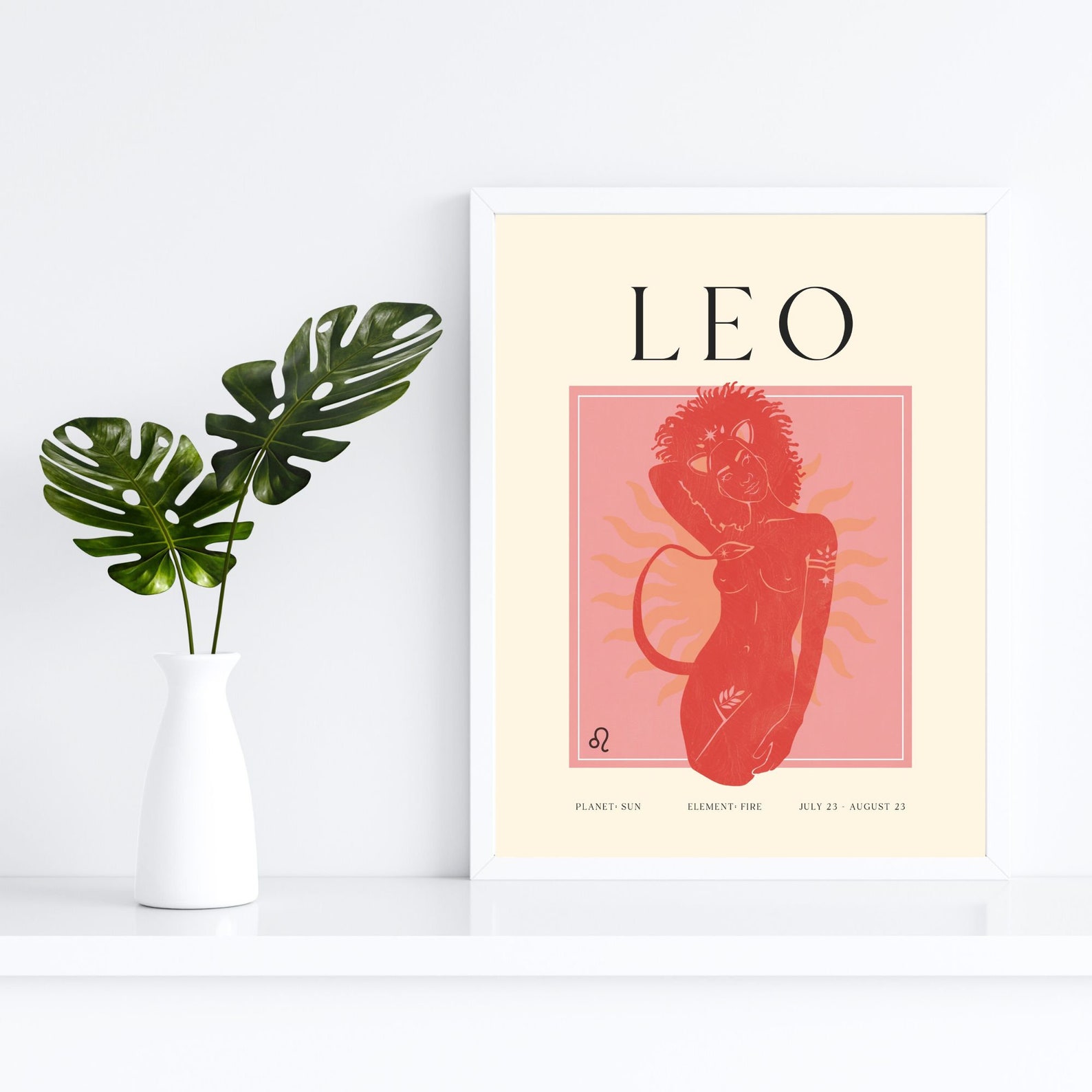 LEO Art Print, Horoscope Zodiac Printable Art, Astrology Art, Star Sign ...