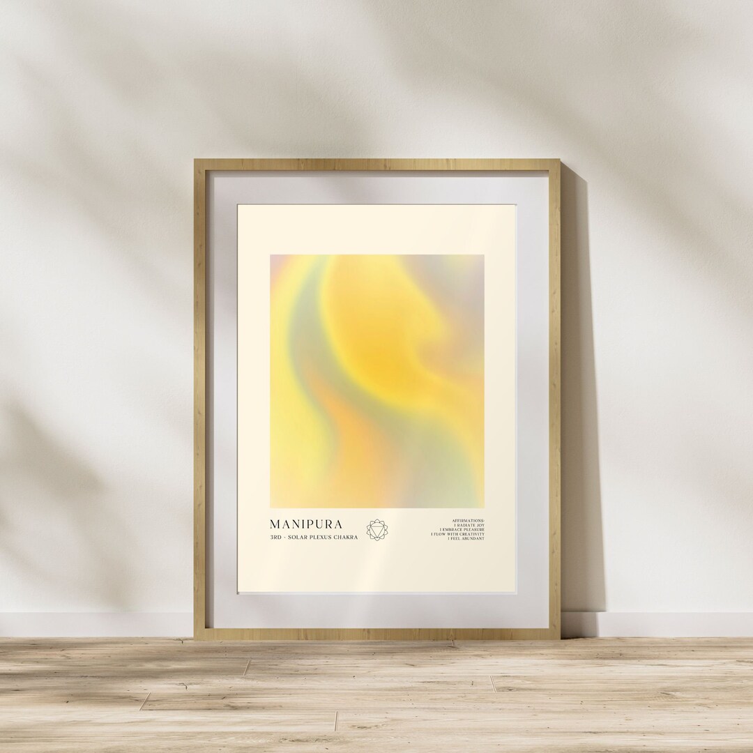 Solar Plexus Chakra Art, Manipura Chakra, Spiritual Aura Poster ...