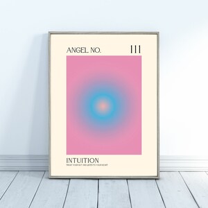 Angel Number Set X9, Spiritual Aura Poster, Colourful Art Print, Angel ...