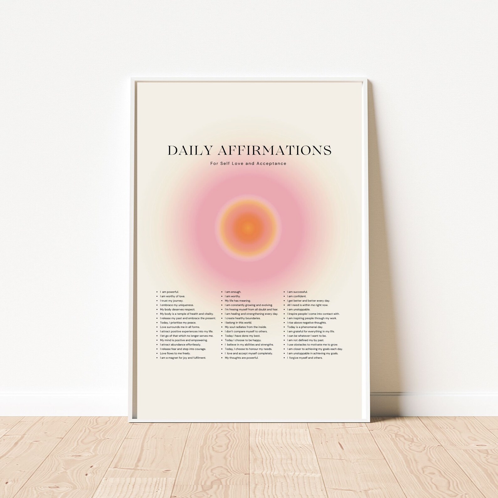 Daily Affirmations Aura Poster, Mental Wellness, Affirmation Print ...