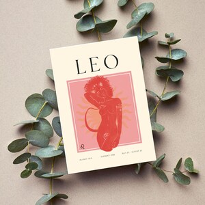 LEO Art Print, Horoscope Zodiac Printable Art, Astrology Art, Star Sign ...