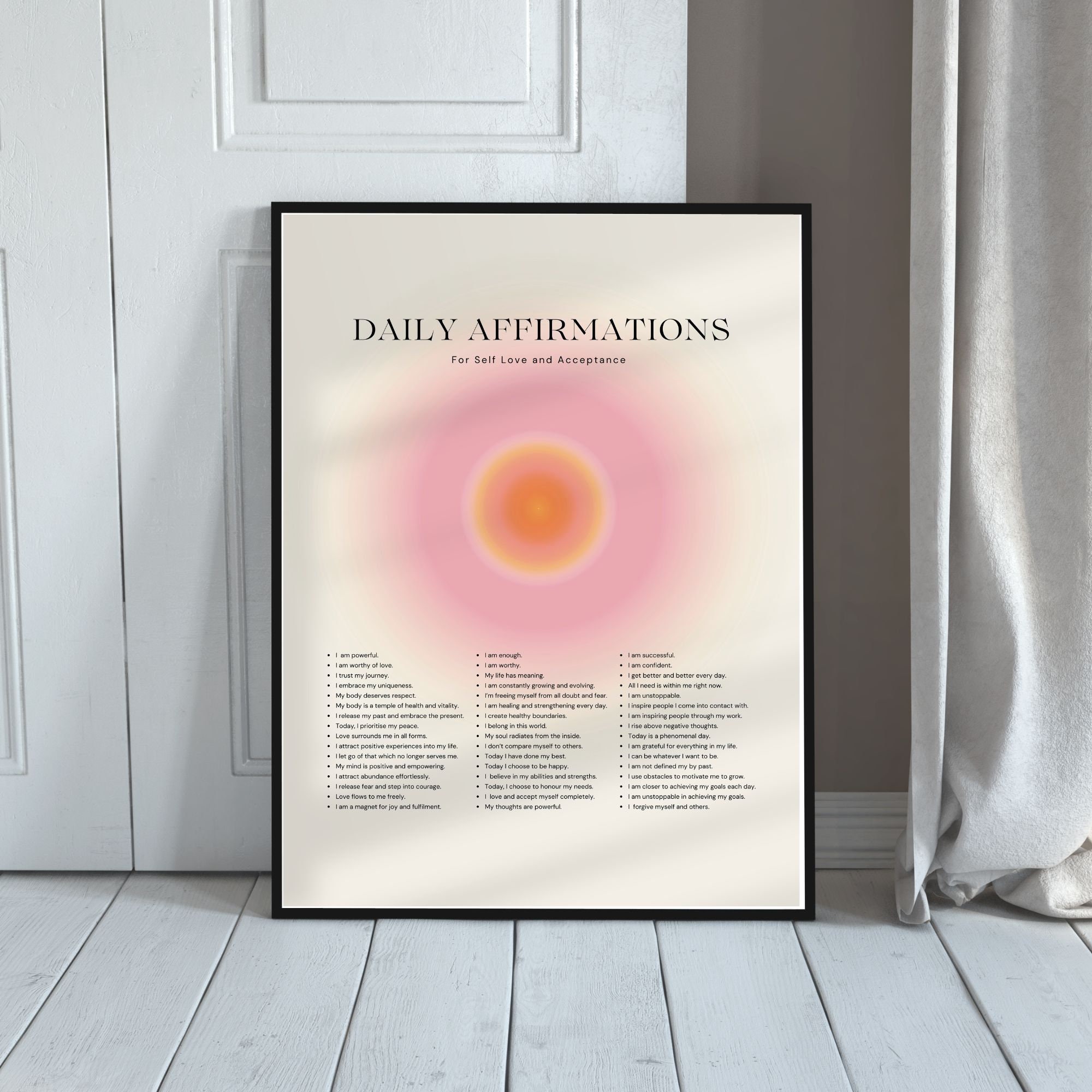 Daily Affirmations Aura Poster, Mental Wellness, Affirmation Print ...