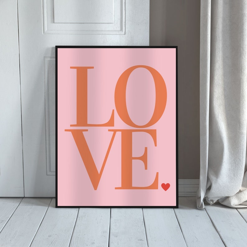 Love Quote Print, Positive Slogan Poster, Motivational Typography Wall ...