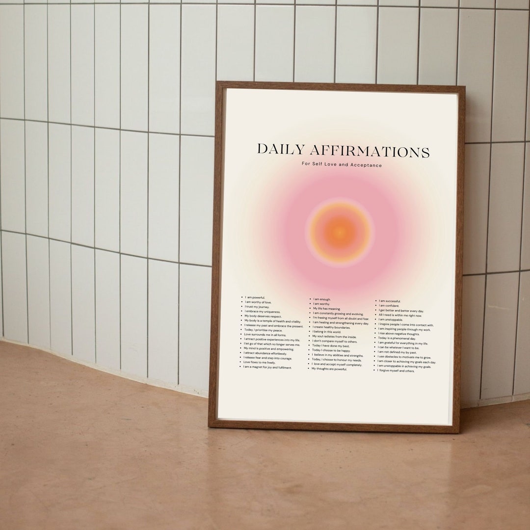 Daily Affirmations Aura Poster, Mental Wellness, Affirmation Print ...