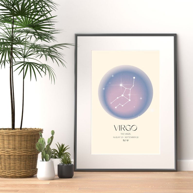 VIRGO Art Print, Horoscope Zodiac Printable Art, Astrology Art, Star ...