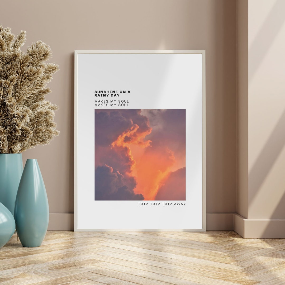 Sunshine on A Rainy Day Song Lyrics Print, Cloud Photography, Song ...