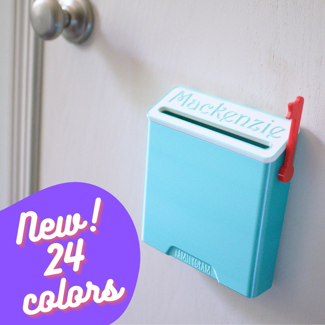 Personalized Kids Mini Mailbox Fun Colors Slim Wall or Door Mount - Etsy