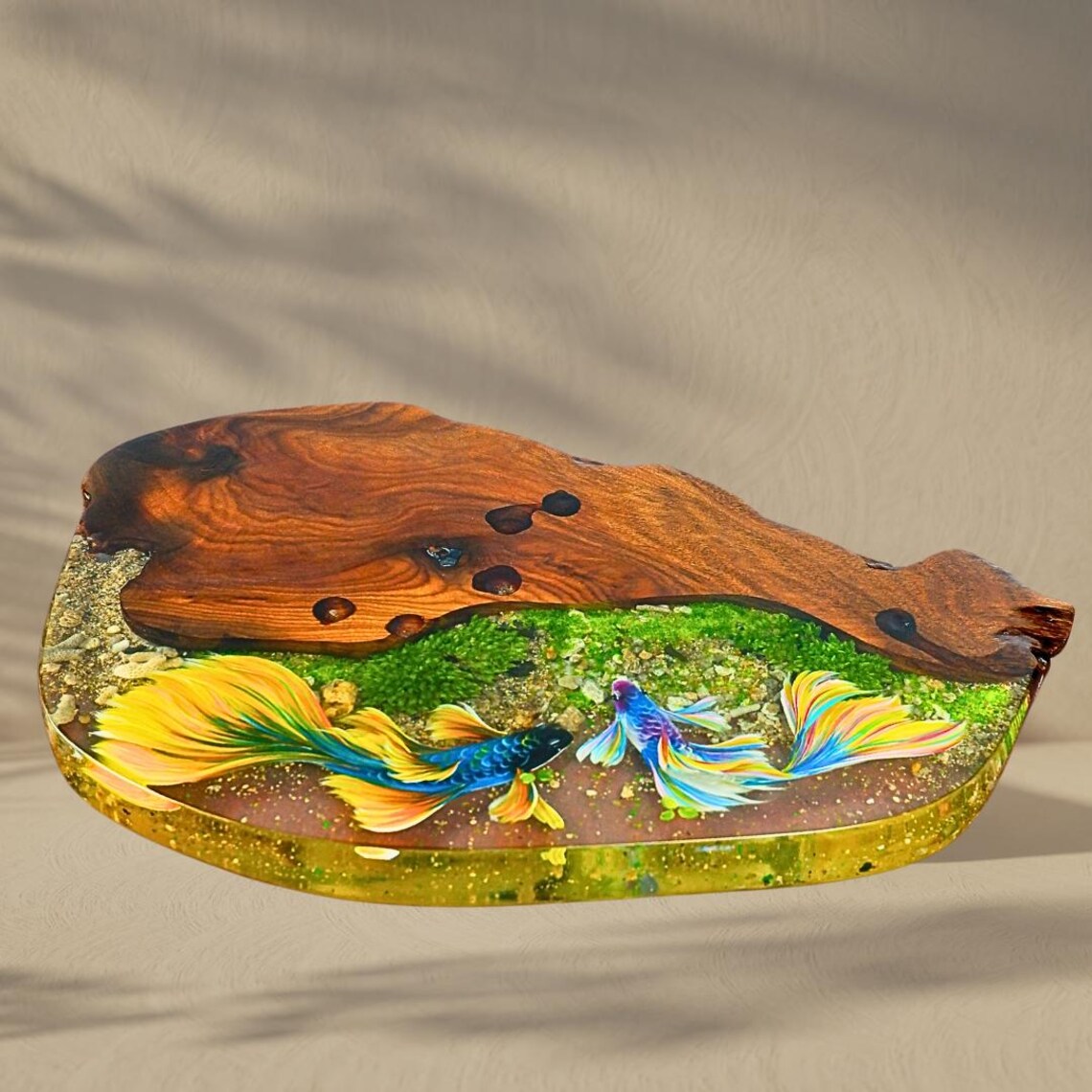 3D Fish Art Tea Tray | Custom Epoxy Tea Table| | Living Room Decor ...