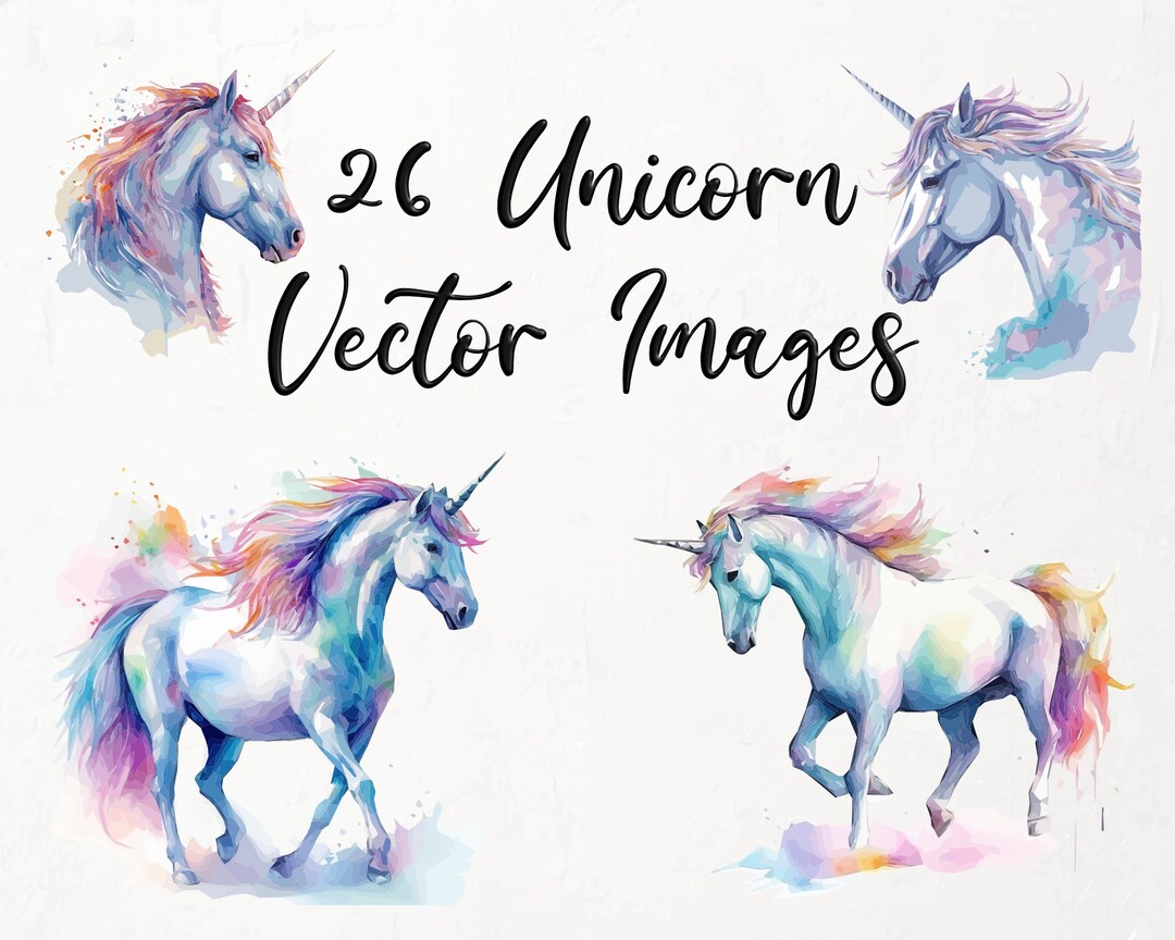 Watercolor Unicorn SVG Files, High-quality Vector Graphics, Instant ...
