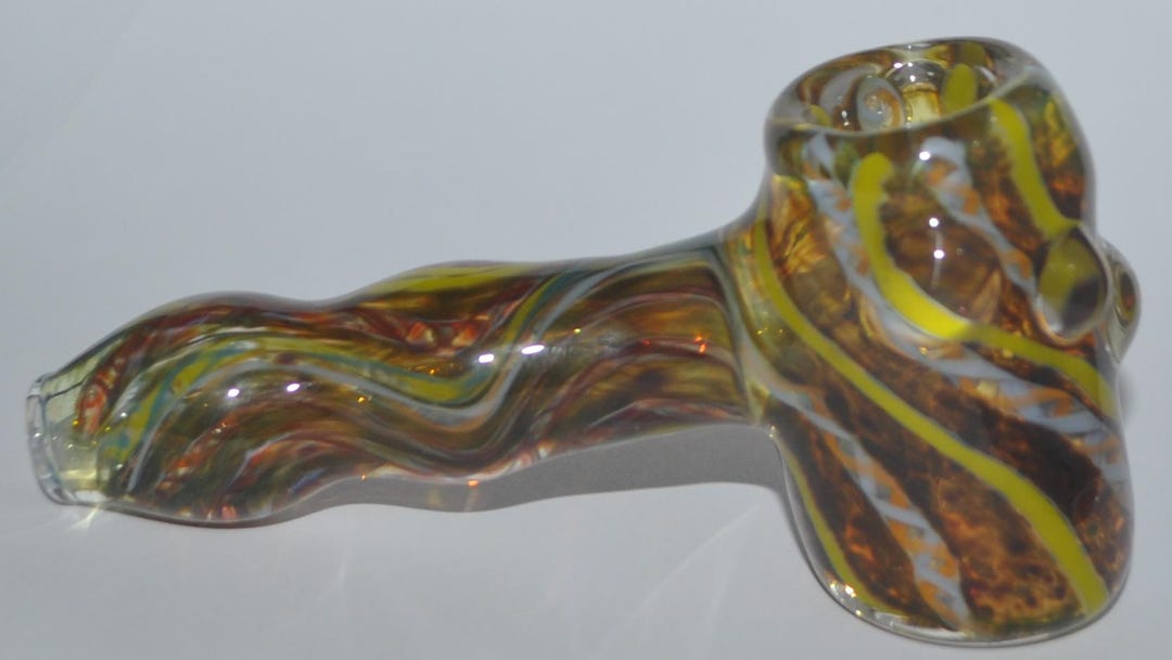 Inside Color Canes Hand Blown Thick Quality Glass Pipe Free Shipping - Etsy