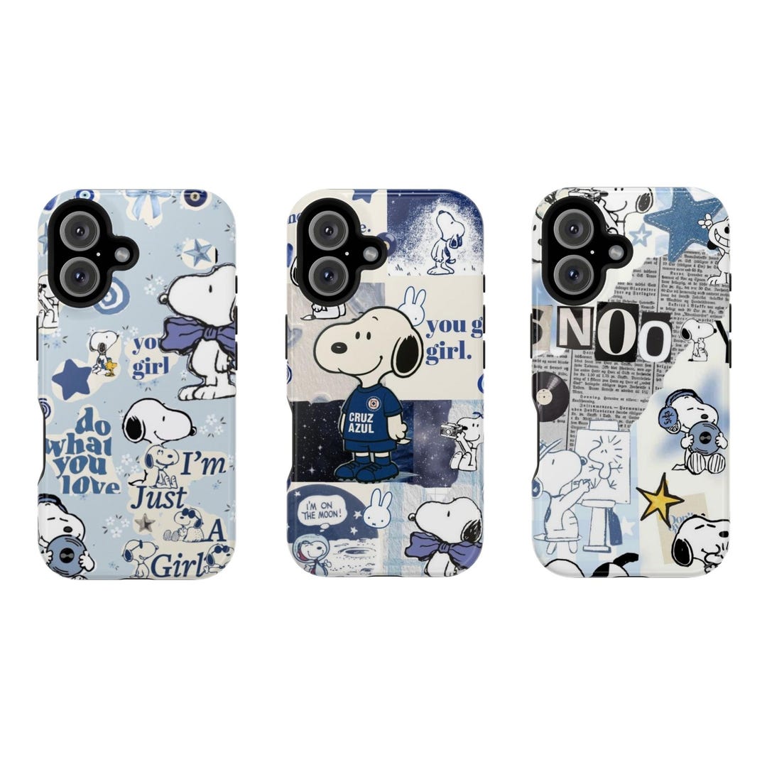Cute Blue Snoopy Phone Case, the Peanuts Snoopy Dog Cartoon Phone Cover ...