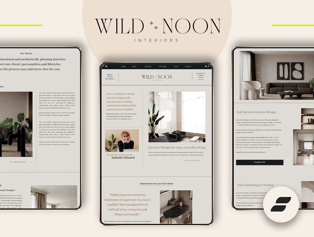 Interior Design Showit Theme Fully Customizable, Seo-optimized ...