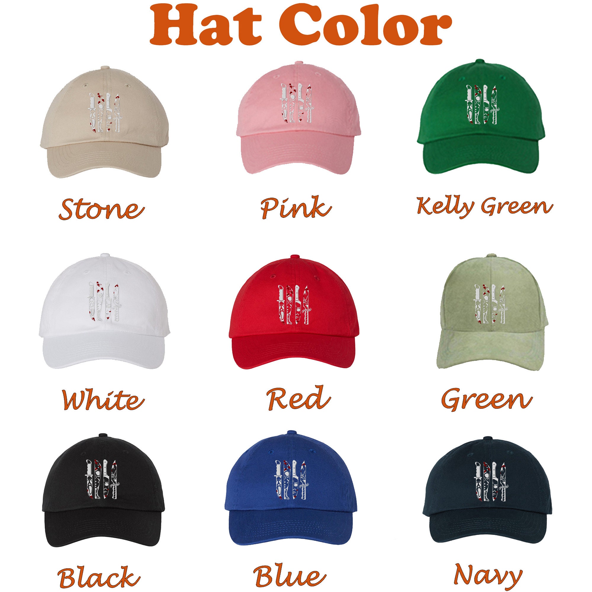 Embroidered Horror Movie Characters hat, Horror Movie Characters sold ...
