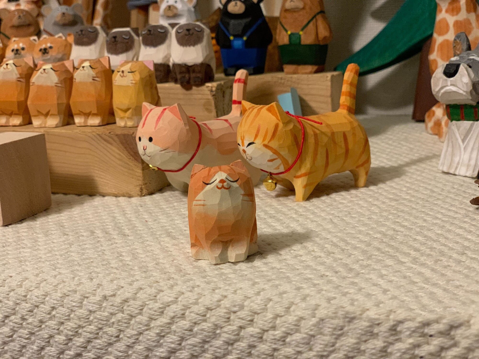 Handmade Wooden Cat Cat Statue Cute Figurines Wooden Cat - Etsy