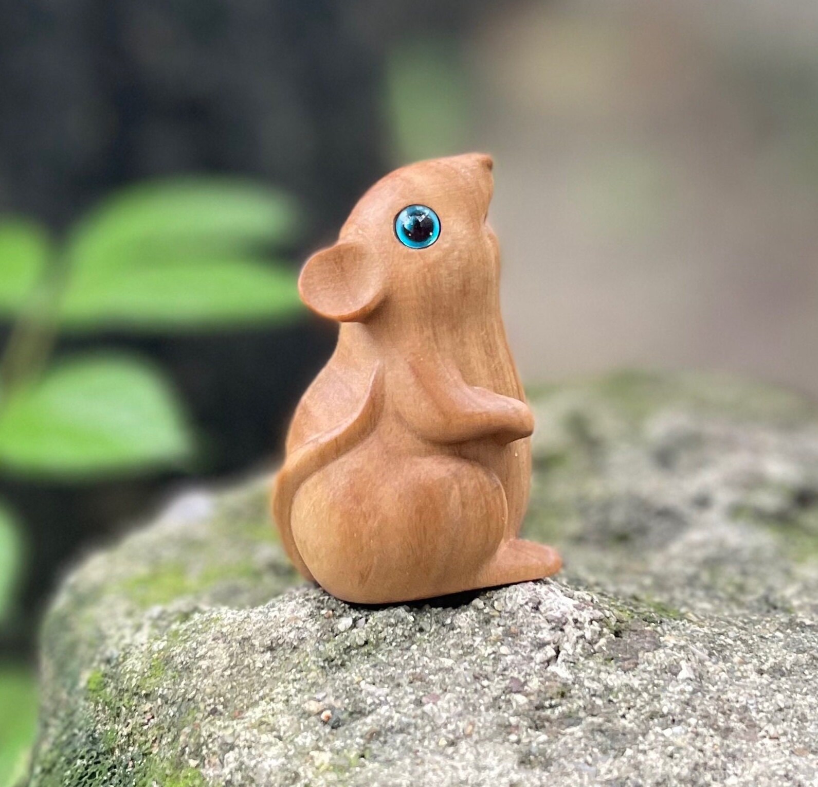 Hand Carved Wooden Mouse Figurine, Mouse Figurine, Mouse Ornaments ...