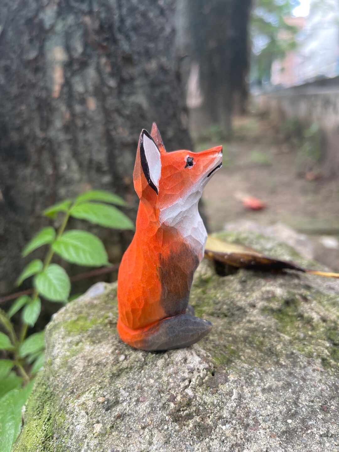 Handmade Wooden Fox, Cute Fox Statue, Wooden Fox, Fox Decoration, Wood ...