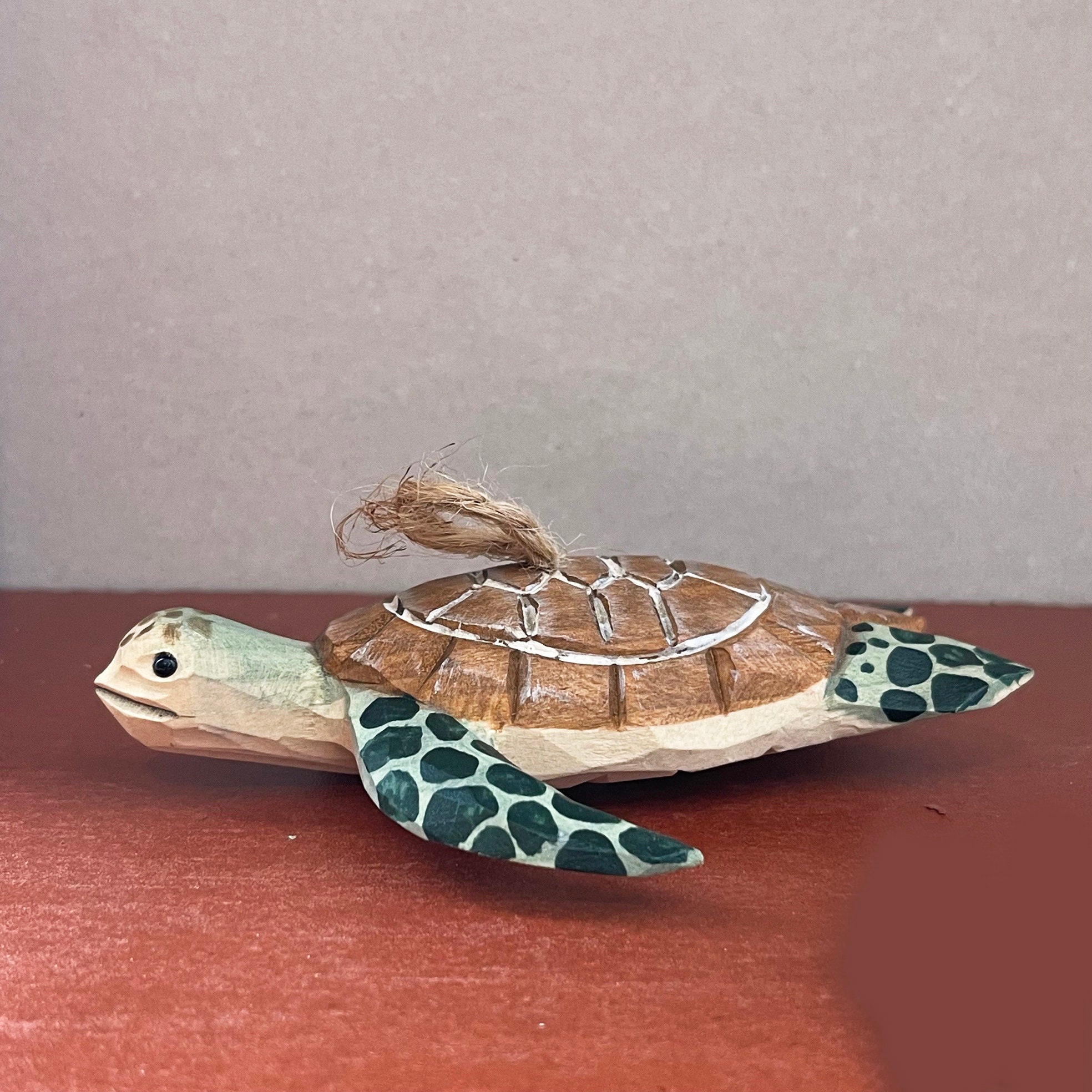 Wooden Turtle Decor, Wooden Sea Turtle, Turtle Statue, Hand Carved ...
