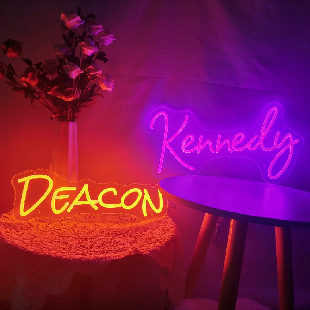 Custom Neon Name Sign, LED Neon Light, Bedroom Neon Sign Light, Wedding ...