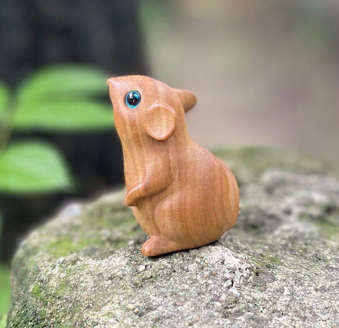 Hand Carved Wooden Mouse Figurine, Mouse Figurine, Mouse Ornaments ...