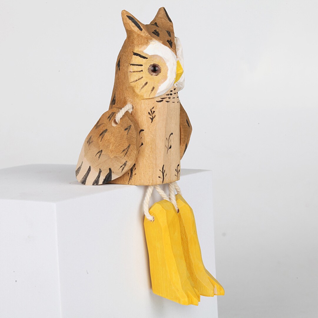 Wooden Owl Statue, Owl Figurine, Owl Sculpture, Owl Figurine, Wooden ...