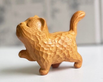 Rainbow Cat Wood Sculpture, Wood Cat, Cat Decor, Handmade Wooden Cat ...