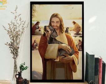 Jesus With Dachshunds Print // Dachshunds // Dogs // Pets // Religious ...