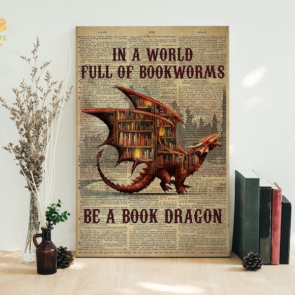 Reading Dragon - Etsy