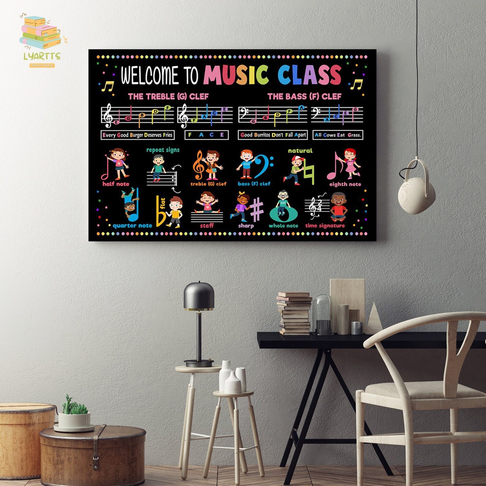 Welcome to Music Class Framed Canvas, Unframed Poster, Music Class ...