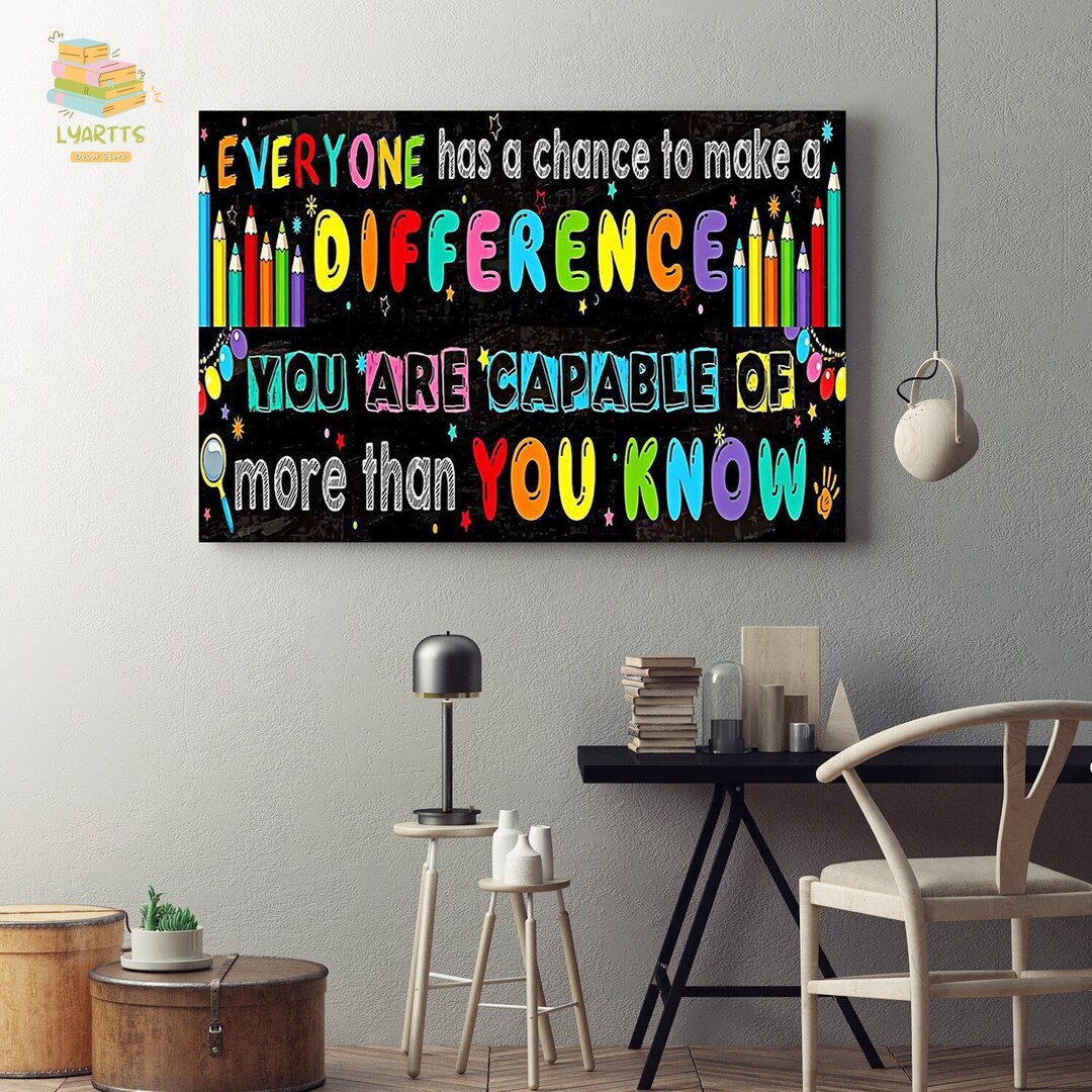 Everyone Has A Chance to Make A Difference Framed Canvas, Unframed ...