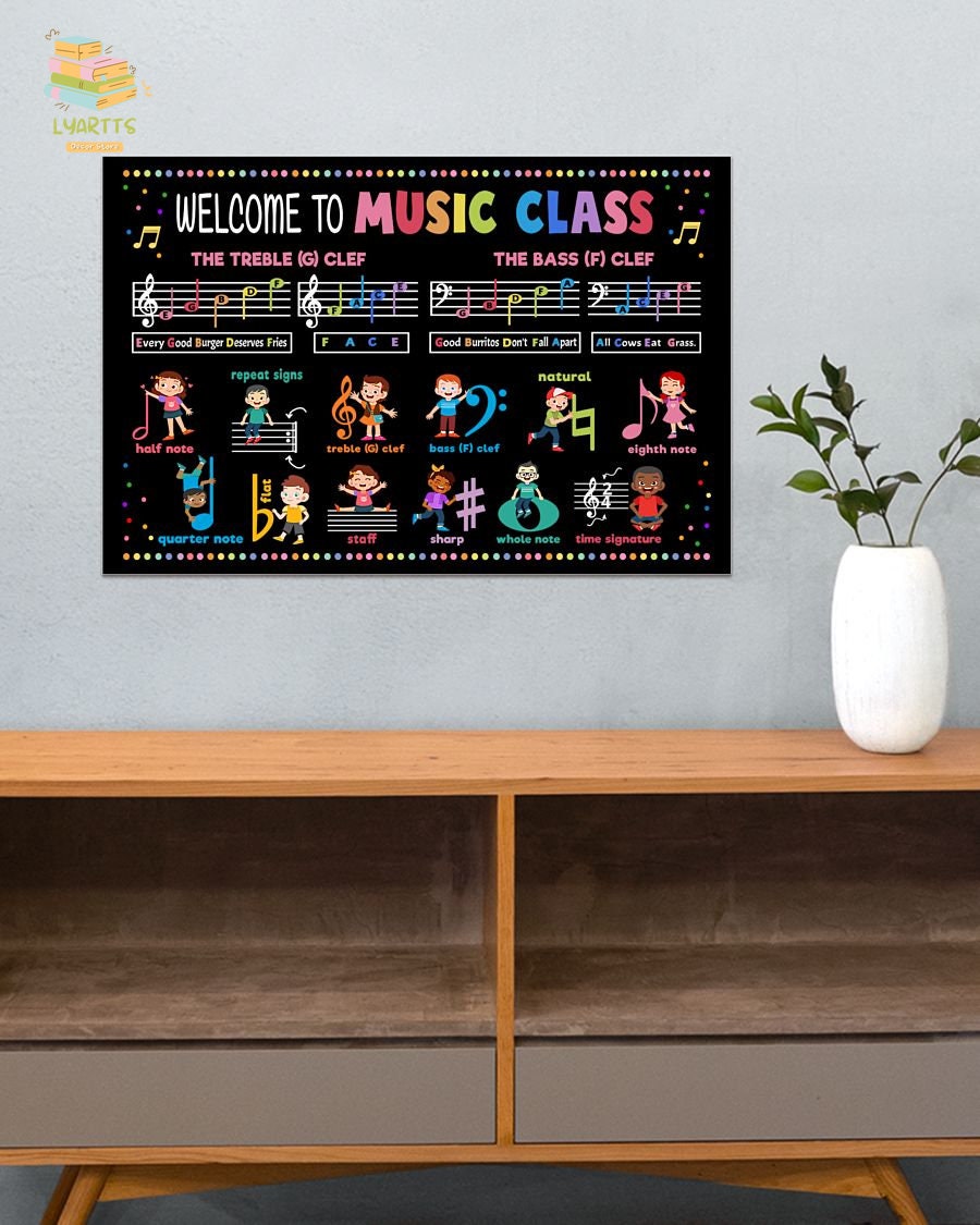 Welcome to Music Class Framed Canvas, Unframed Poster, Music Class ...