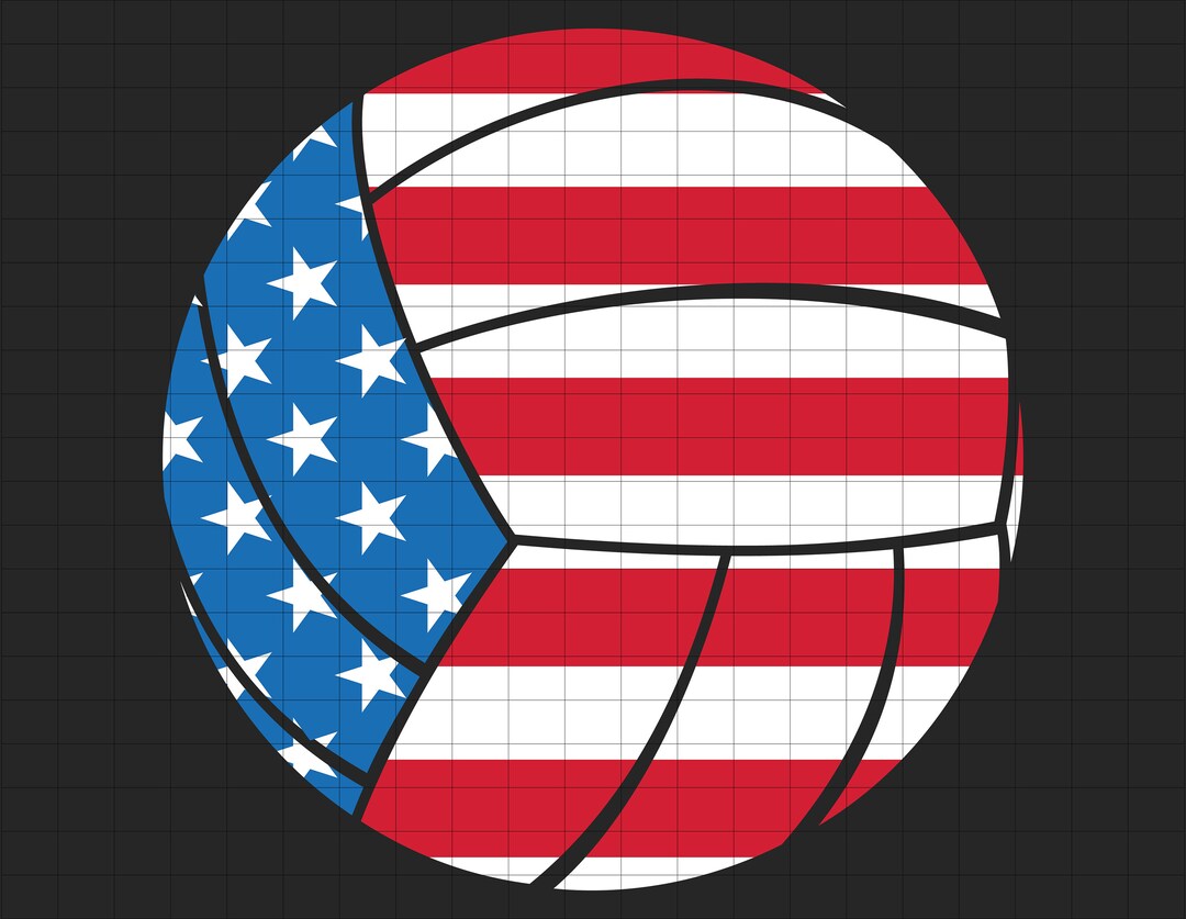 Volleyball American Flag 4th of Svg - Etsy