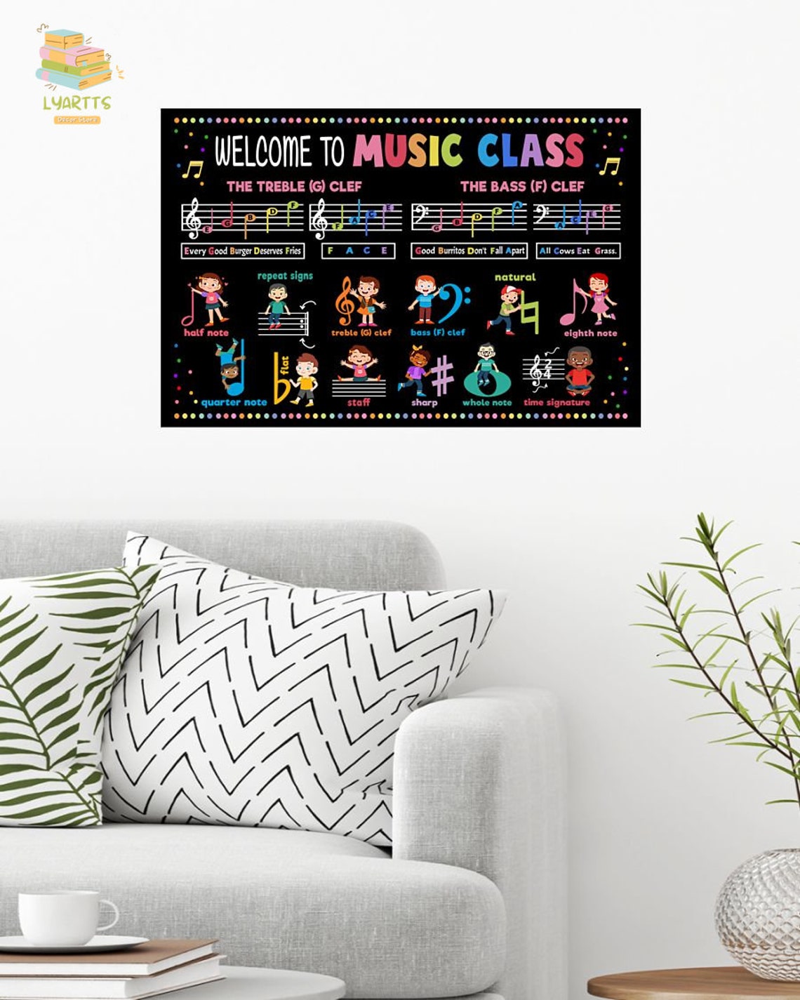 Welcome to Music Class Framed Canvas, Unframed Poster, Music Class ...