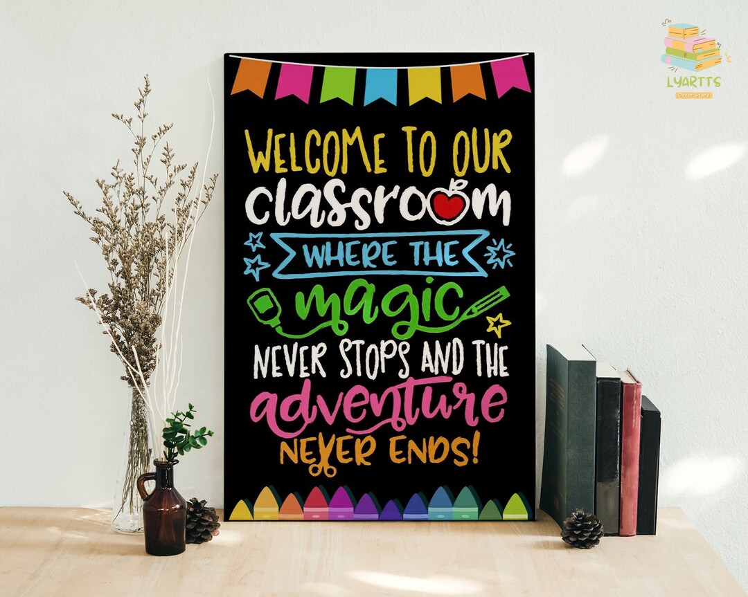 Welcome to Our Classroom Where the Magic Framed Canvas, Unframed Poster ...