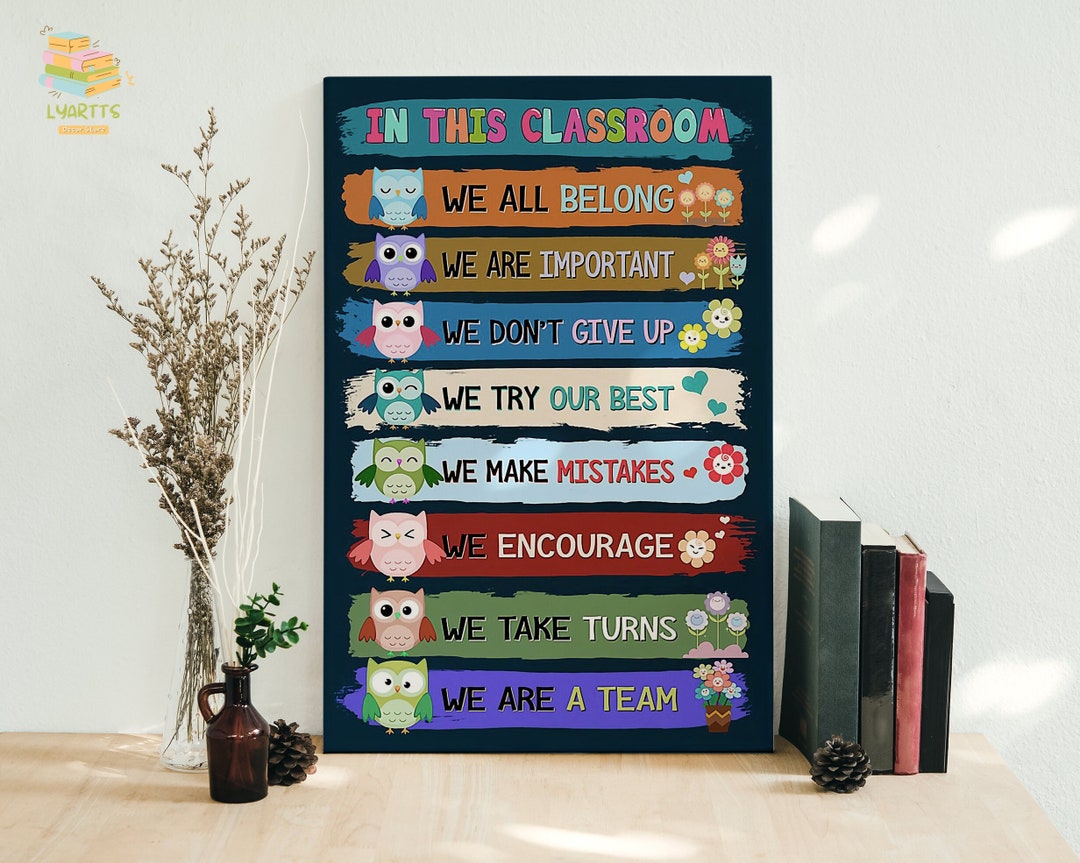 In This Classroom We All Belong We Are A Team Framed Canvas, Unframed ...