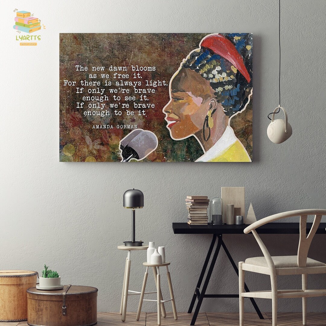 Amanda Gorman the Hill We Climb Poem Vintage Framed Canvas, Unframed ...