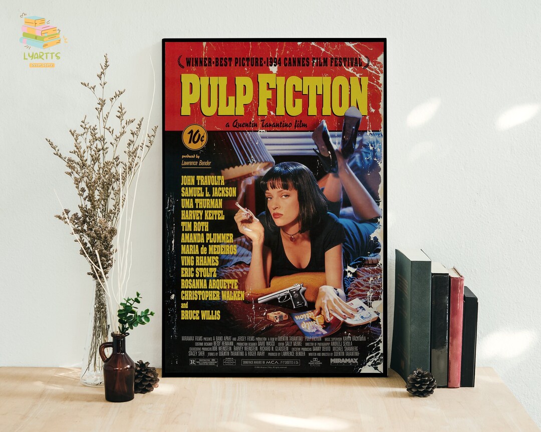 Pulp Fiction 1994 Classic Film Framed Canvas, Unframed Poster, Pulp ...