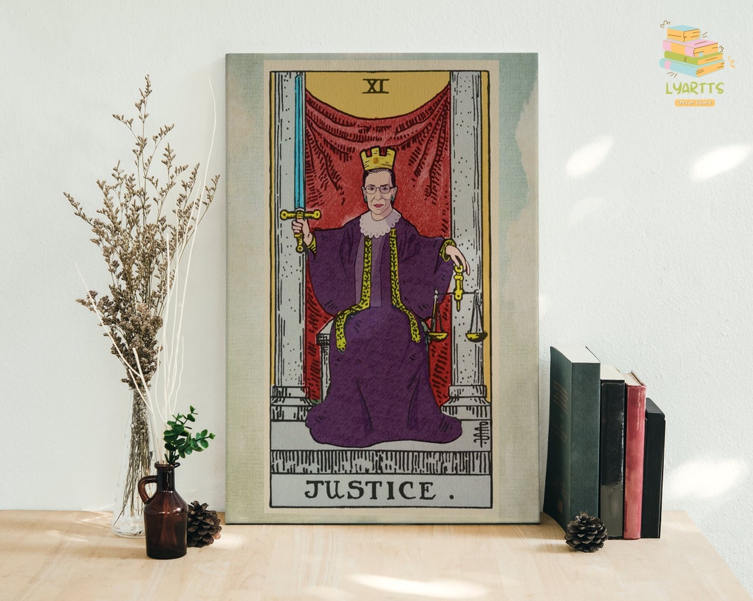 RBG Ruth Bader Ginsburg Justice Card Framed Canvas, Unframed Poster ...