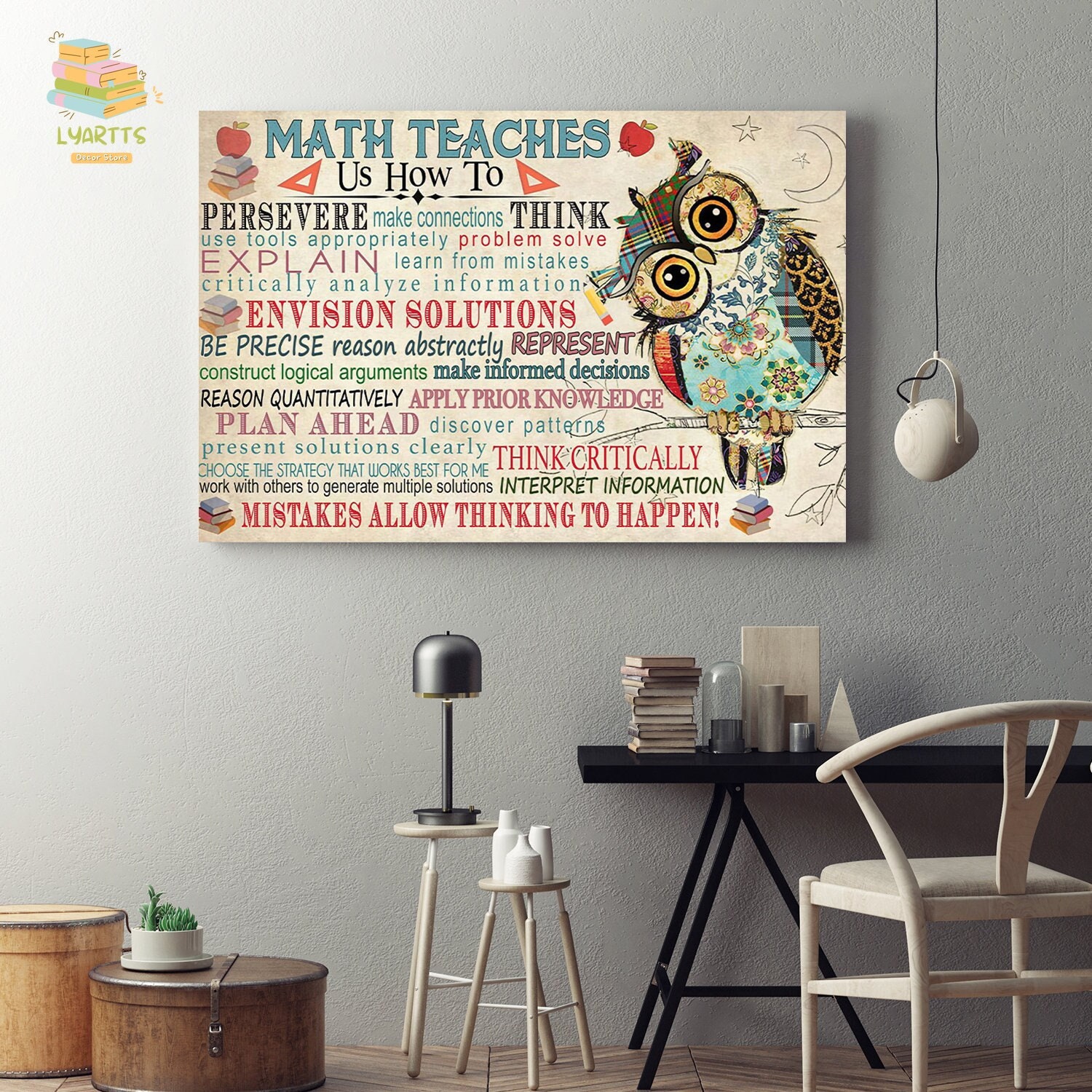 Math Teaches Us How to Persevere Make Connections Think Framed - Etsy
