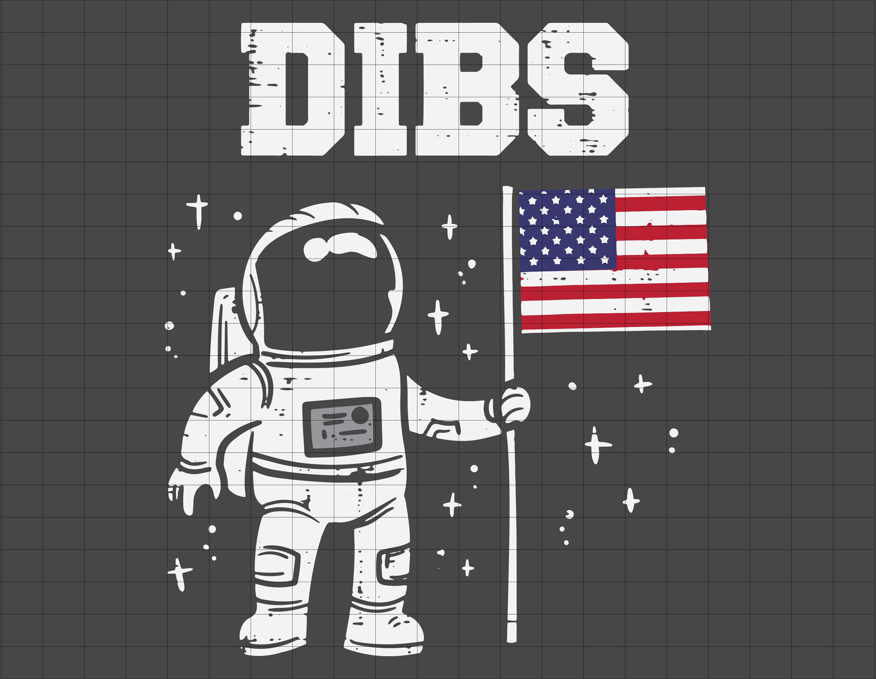 Astronaut On Moon By The American Flag